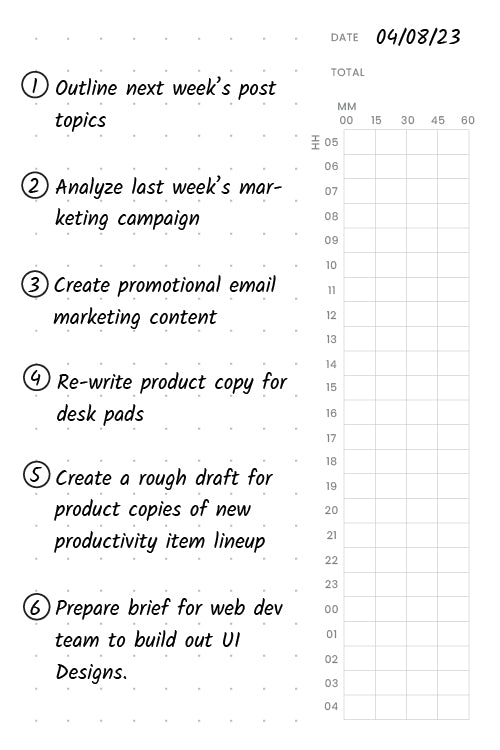 Task & Time Cards | Planner Cards | Minimal Desk Setups