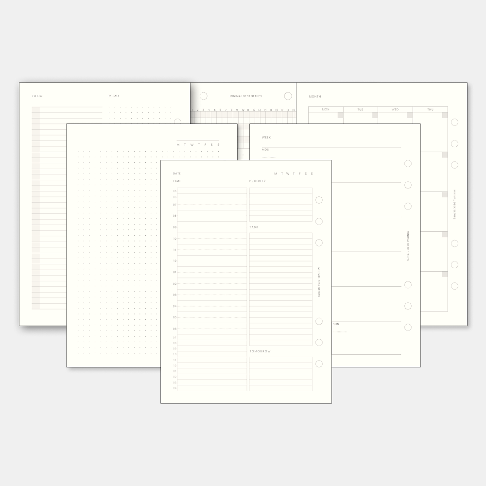 Planner Inserts | A5 | Minimal Desk Setups
