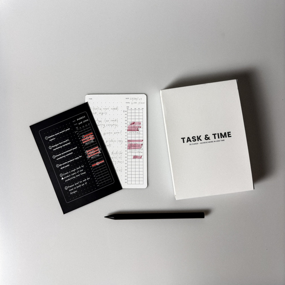 Task & Time Cards | Planner Cards | Minimal Desk Setups
