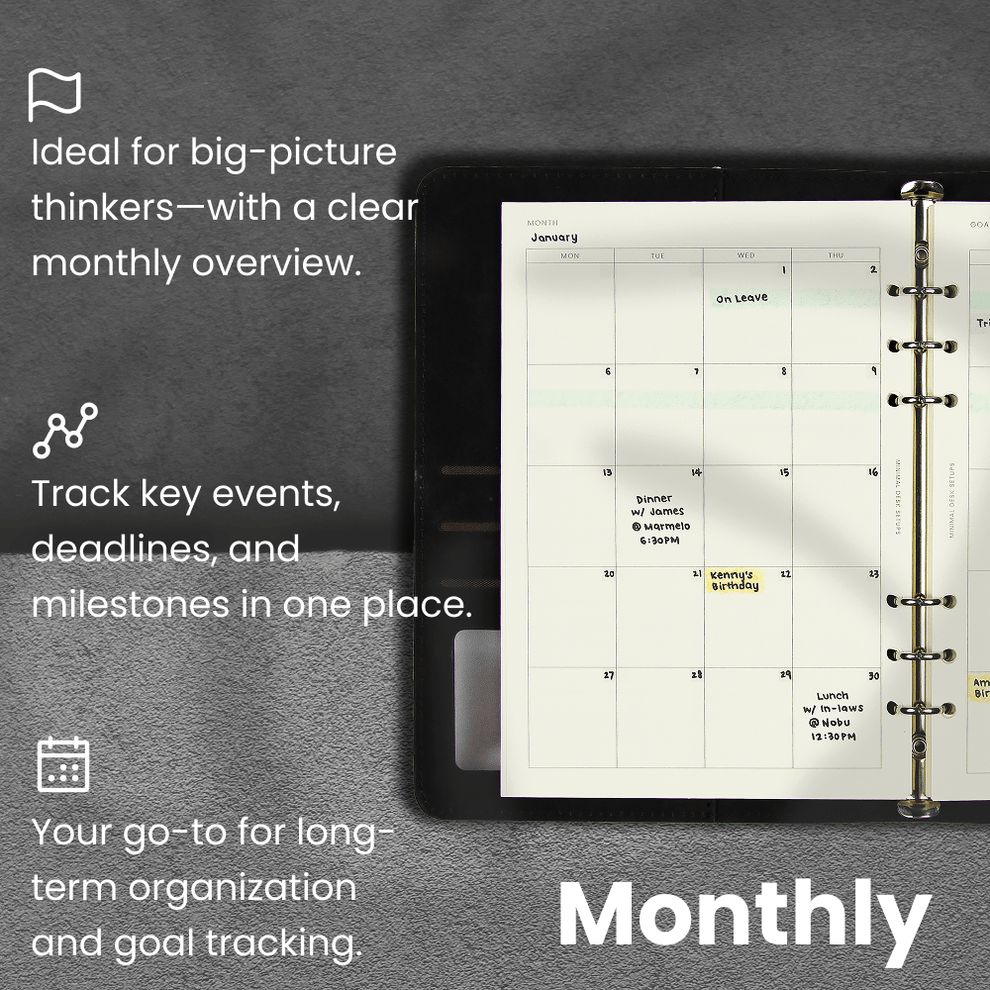 Planner Inserts | A5 | Minimal Desk Setups