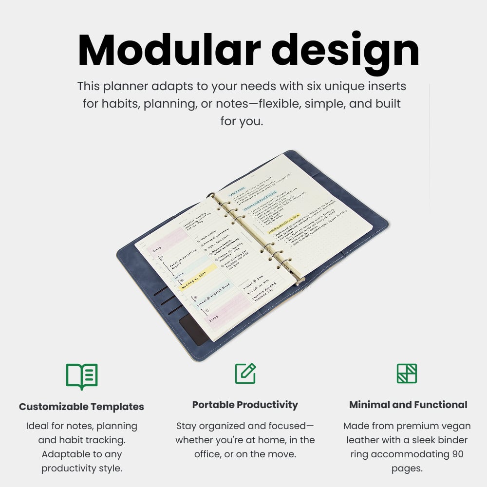 Modular Planner System — Undated A5 Planner | Minimal Desk Setups
