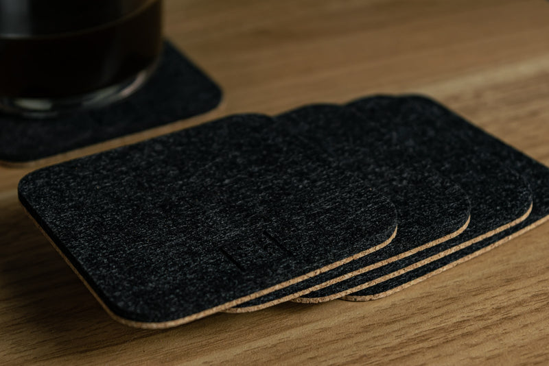 Coaster Set (5 Piece) - Wool Felt and Cork - By MDS – Minimal Desk Setups